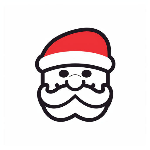 Santa face clipart in Minimalist style on white background – IMAGELLA