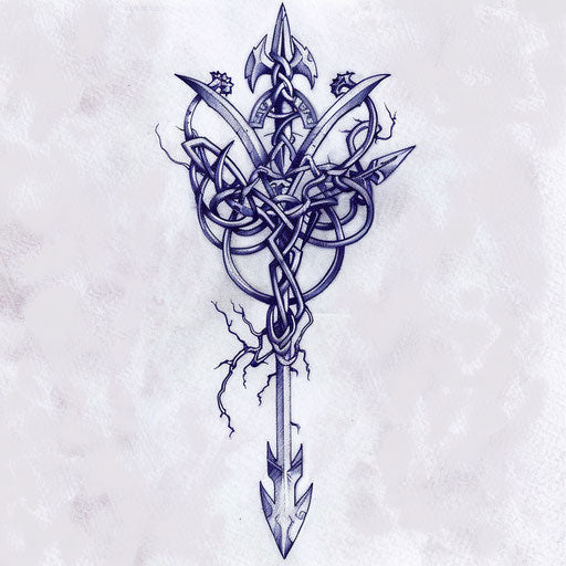 Intricate Celtic arrow tattoo on white canvas – IMAGELLA