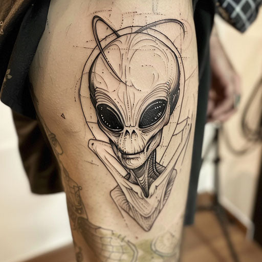 Alien outline tattoo, Humberto Ramos style – IMAGELLA