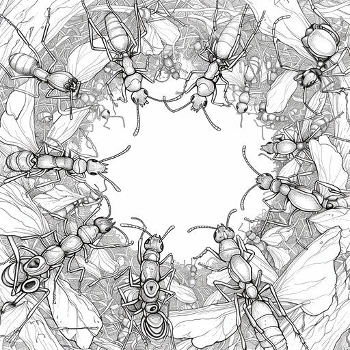 Ant queen surrounded by colony in the nest – IMAGELLA