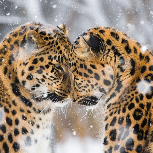 Tender embrace of Amur leopards in the snow – IMAGELLA
