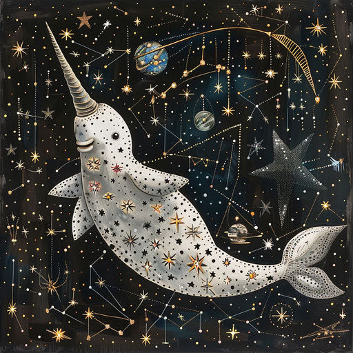 Astronaut narwhal exploring star constellations – IMAGELLA
