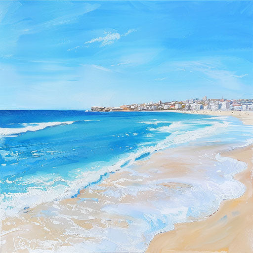 Playa de Bondi, Australia con suaves olas bajo un cielo azul claro – IMAGELLA