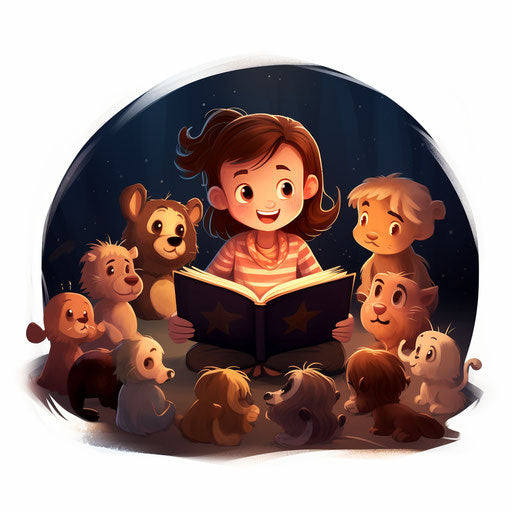 Storytime illustration in Chiaroscuro Art style, on white background ...