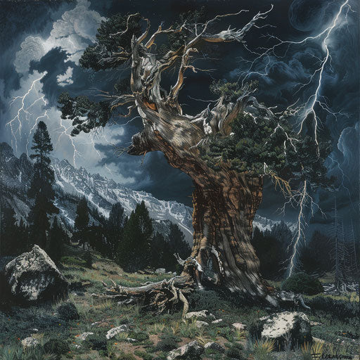 Whitebark pine marked by lightning strikes – IMAGELLA