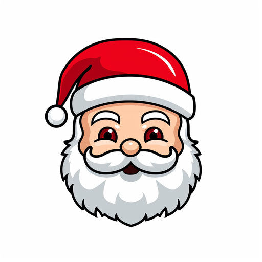 Santa face clipart in Minimalist style on white background – IMAGELLA