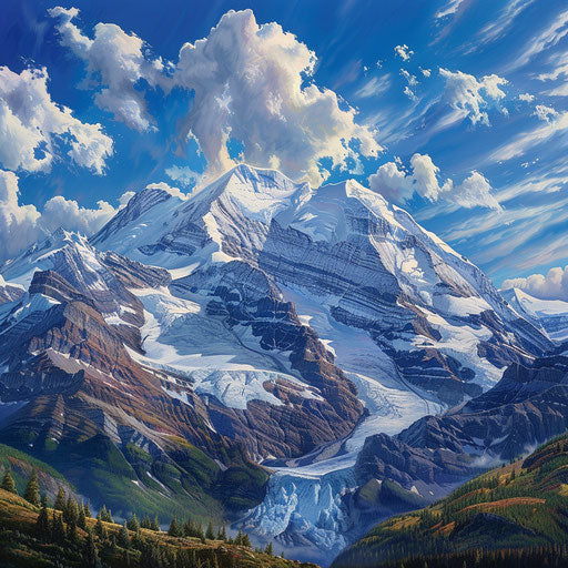 Snowy peak of Mount Robson under a brilliant blue sky – IMAGELLA