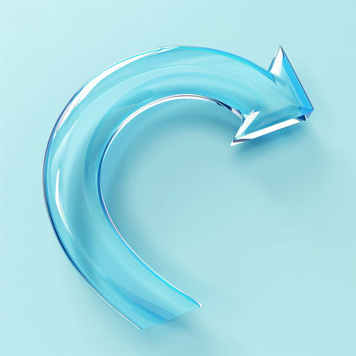 Curved arrow clipart on light blue background with soft focus – IMAGELLA
