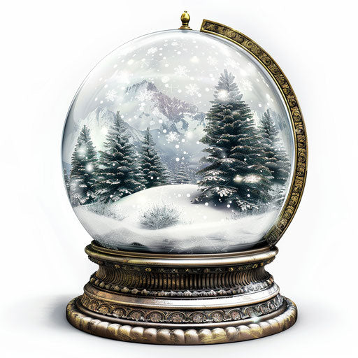 Snow globe clipart in a realistic style with flat white background ...