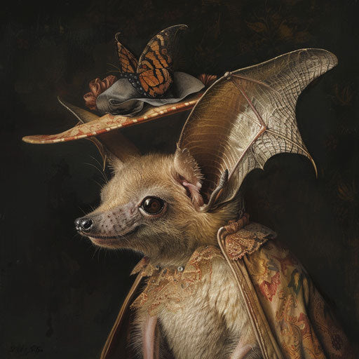 Bat in elegant hat at nocturnal animal masquerade ball – IMAGELLA