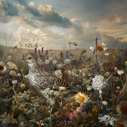 Sage grouse in a fantastical prairie setting, Simen Johan style – IMAGELLA