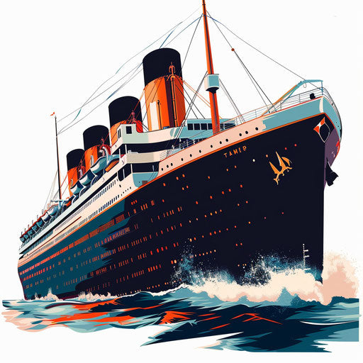 Titanic clipart in photo realistic style on flat white background ...