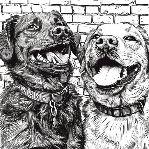 Realistic best friends with detailed textures, Stephen Wiltshire style ...