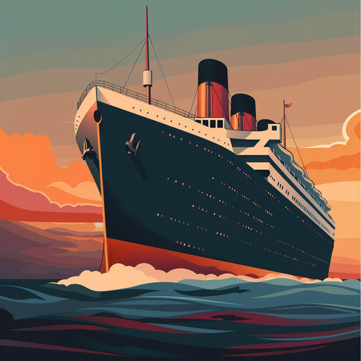 Realistic Titanic clipart on flat random background – IMAGELLA