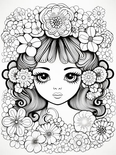 Free printable flower coloring pages, takashi murakami style – IMAGELLA
