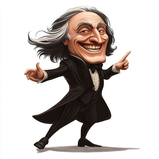 Humorous caricature of a Franz Liszt caricature clipart with human ...