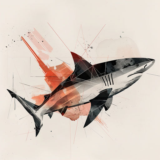 Abstract form of a shark using geometric shapes and lines – IMAGELLA