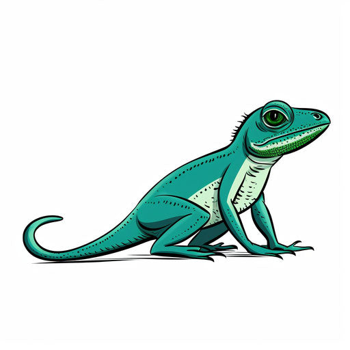 Lizard clipart in the style of Minimalist, on a white background – IMAGELLA