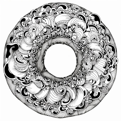 Complex zentangle-style illustration of a donut – IMAGELLA