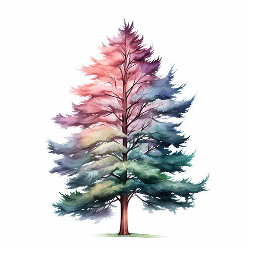 Pastel colored clipart of a pine tree – IMAGELLA
