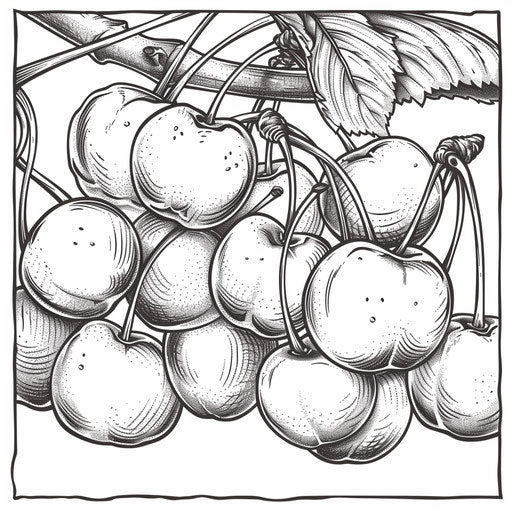 Satirical political cartoon with cherries in the style of a coloring ...