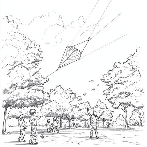 Kids flying a kite in the park – IMAGELLA