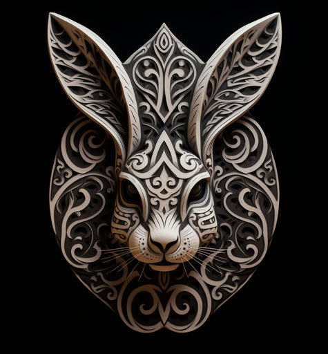 Celtic rabbit in open celtic pattern, maori art style – IMAGELLA