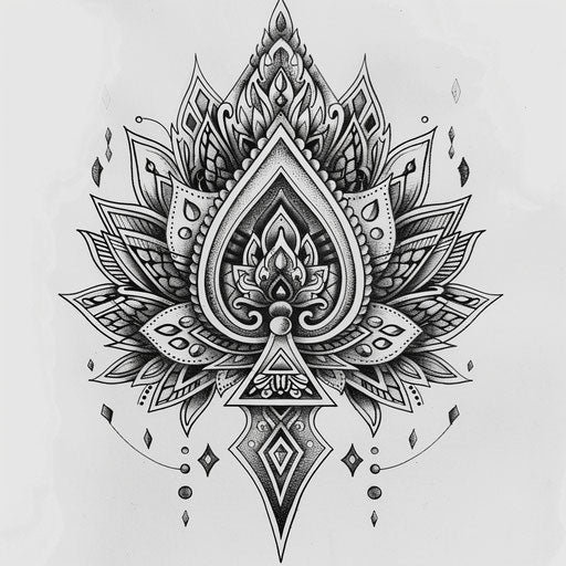 Geometric spade tattoo design – IMAGELLA