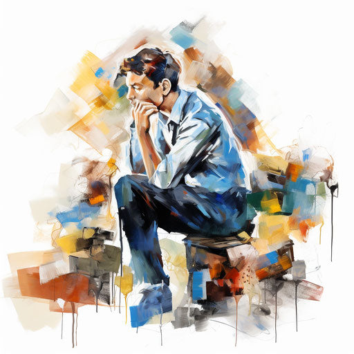 Contemplative artwork in Impressionistic style on white backdrop – IMAGELLA