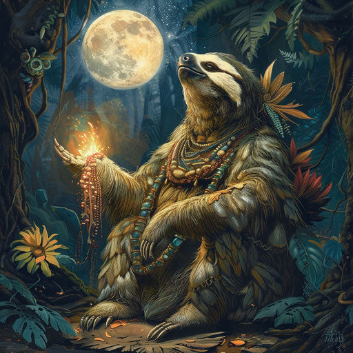 Sloth in an archaic ritual under the full moon – IMAGELLA