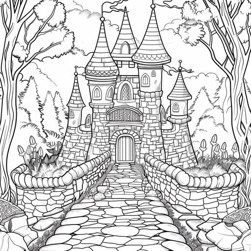 Whimsical candy corn castle in a fantasy land – IMAGELLA