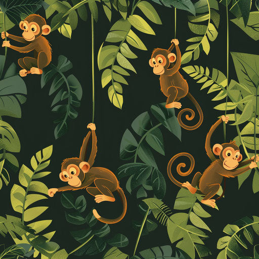 Playful monkeys in lush jungle canopy – IMAGELLA