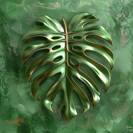 Monstera leaf in photorealistic style with random flat background ...