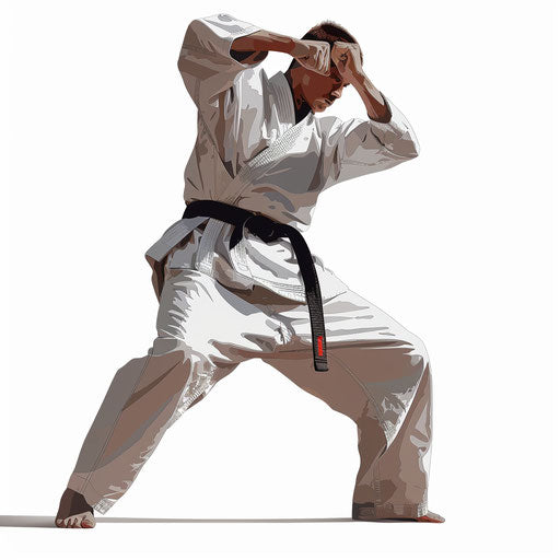 Realistic karate illustration on flat white background – IMAGELLA