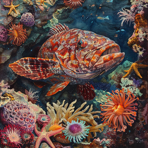 Exploring a Warsaw grouper in a vibrant coral reef – IMAGELLA