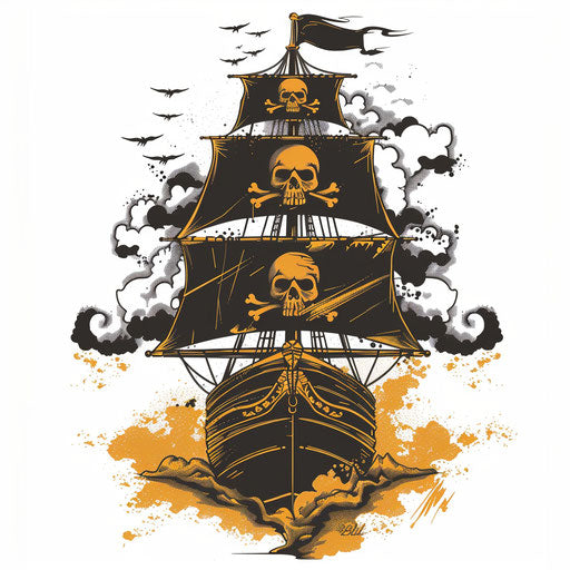 Conquest and victory under the black and gold Jolly Roger – IMAGELLA