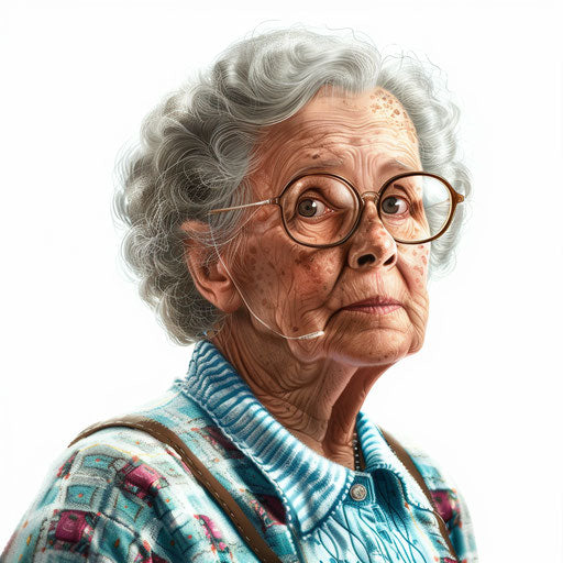 Realistic grandma illustration on white background – IMAGELLA
