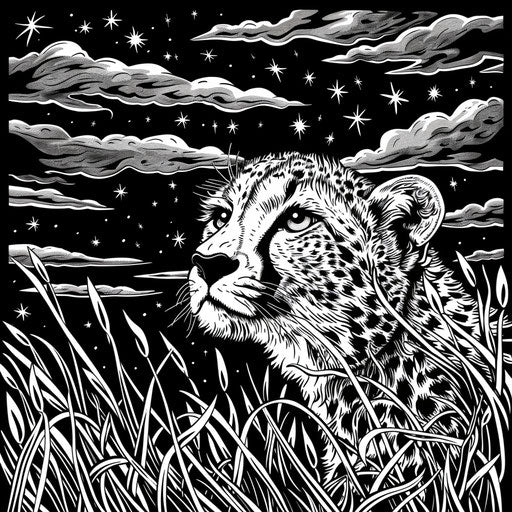 Cheetah under starry night sky – IMAGELLA