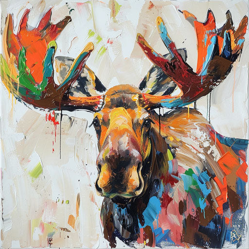 Abstract painting of a moose with bold brush strokes – IMAGELLA