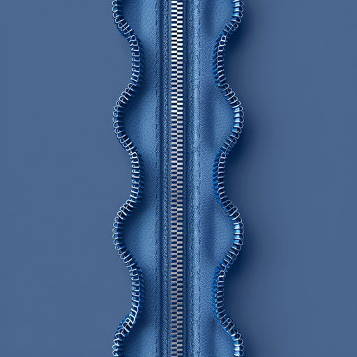 Realistic zipper with blur on indigo backdrop – IMAGELLA