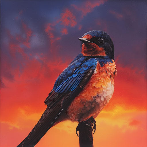Barn swallow at vivid sunset – IMAGELLA