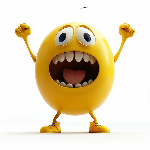 Shouting yellow smiley face with arms and legs – IMAGELLA