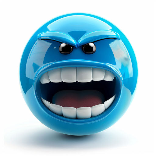Yelling blue smiley face clip art white background style – IMAGELLA
