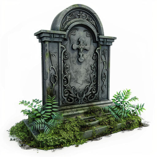 Realistic gravestone clipart on white background with rich colors ...