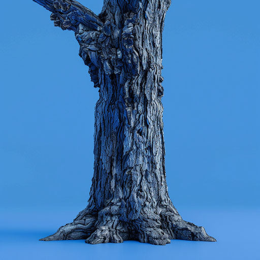 Realistic tree trunk shining on royal blue background – IMAGELLA