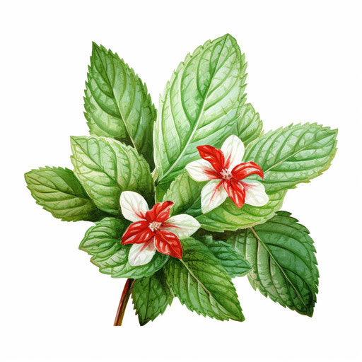 Peppermint artwork in Oil painting style, on white background – IMAGELLA