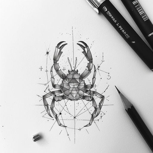 Geometric Cancer Constellation Tattoo Sketch – IMAGELLA