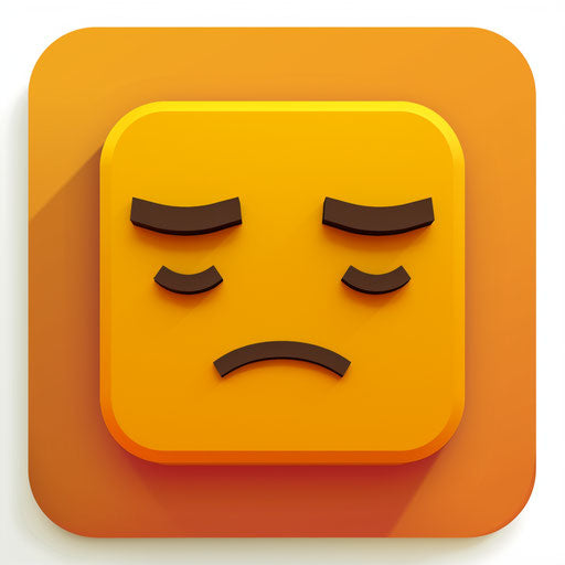 Sad emotion icon on smartphone, aurorapunk style, blocky – IMAGELLA