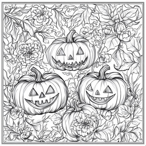 Happy Halloween with intricate floral patterns and delicate details in ...