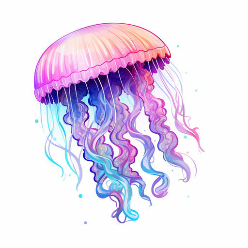 Jellyfish illustration in Pastel Colors Art style – IMAGELLA